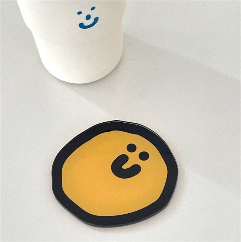 Sleepless Moon - Smiley Face Acrylic Heatproof Coaster – The Rare Spot